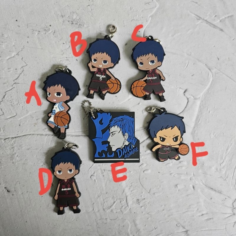 Jual official merch kuroko no basket rubber strap keychain aomine daiki ...