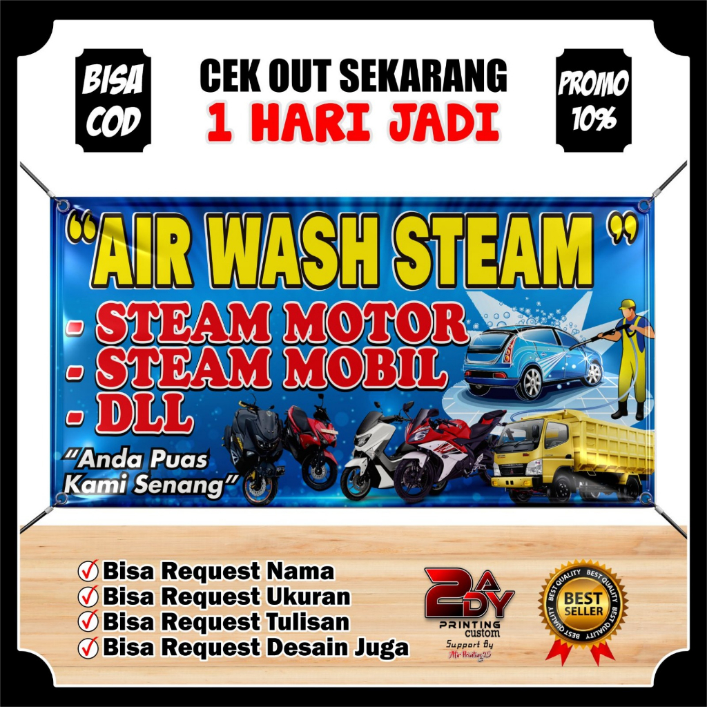 Jual Spanduk Banner Backdrop Cuci Motor/Stem Motor Desain Custem ...