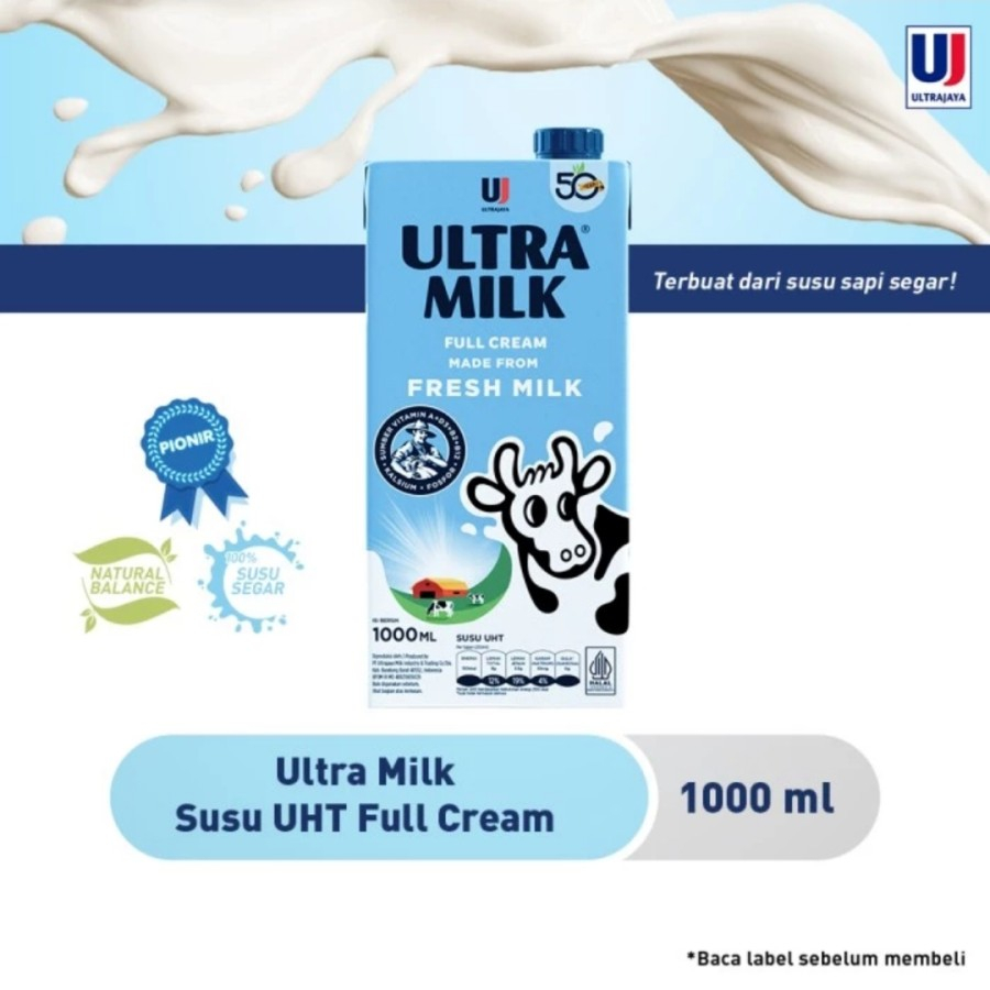 Jual Susu Ultra Milk Full Cream 1 Liter | Shopee Indonesia