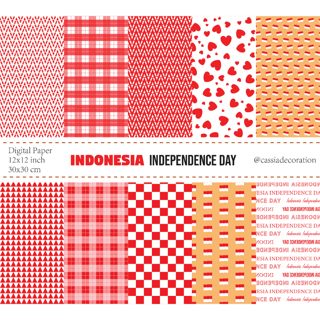 Jual INDONESIA INDEPENDENCE DAY Digital Paper for scrapbooking ...