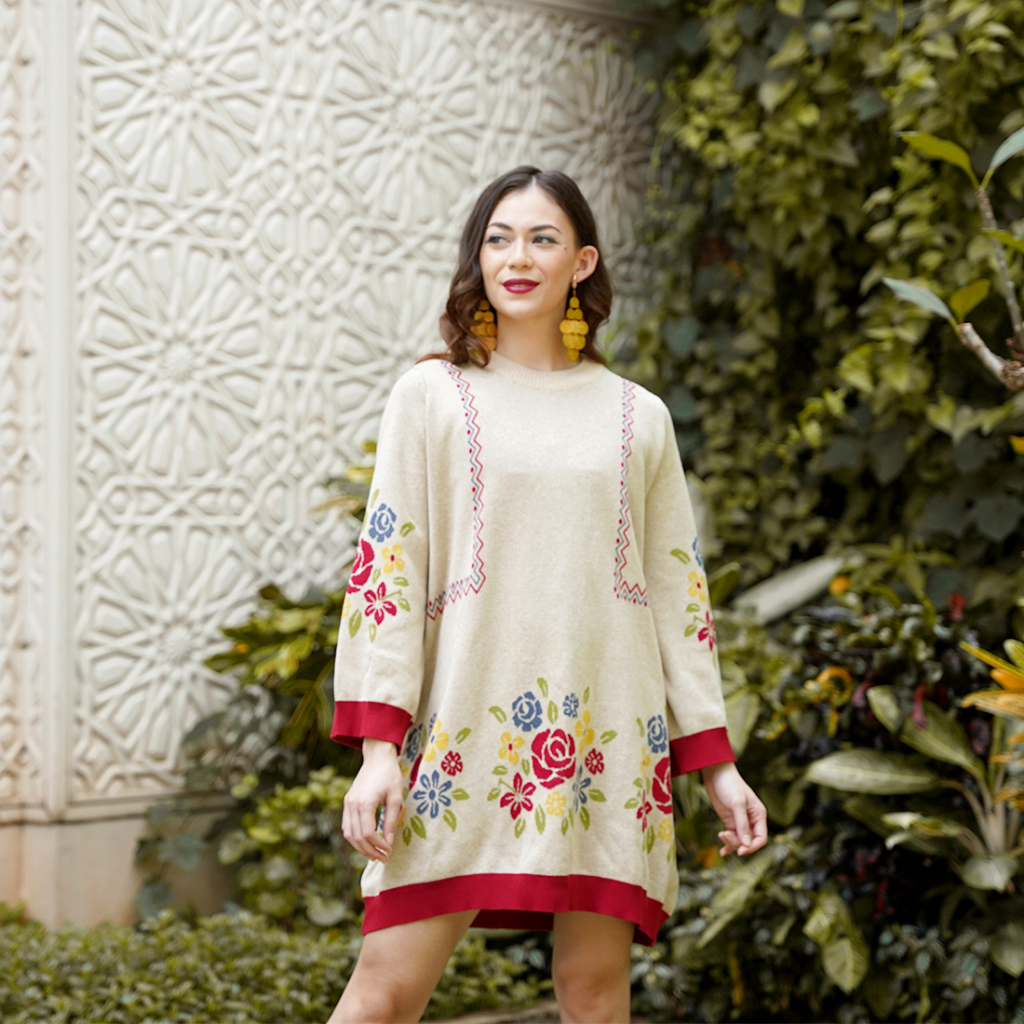 Jual NONA Lisa Mini Knit Dress Ivory - Dress Wanita | Shopee Indonesia