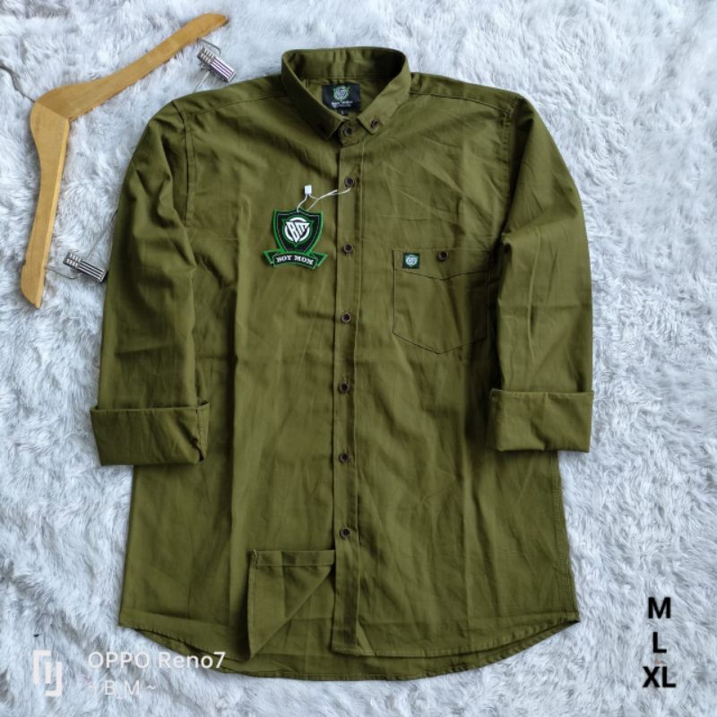 Jual kemeja polos army kemeja formal kemeja polos lengan panjang ...