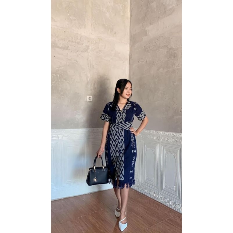 Jual dress tenun blanket dress tenun etnik baju tenun | Shopee Indonesia