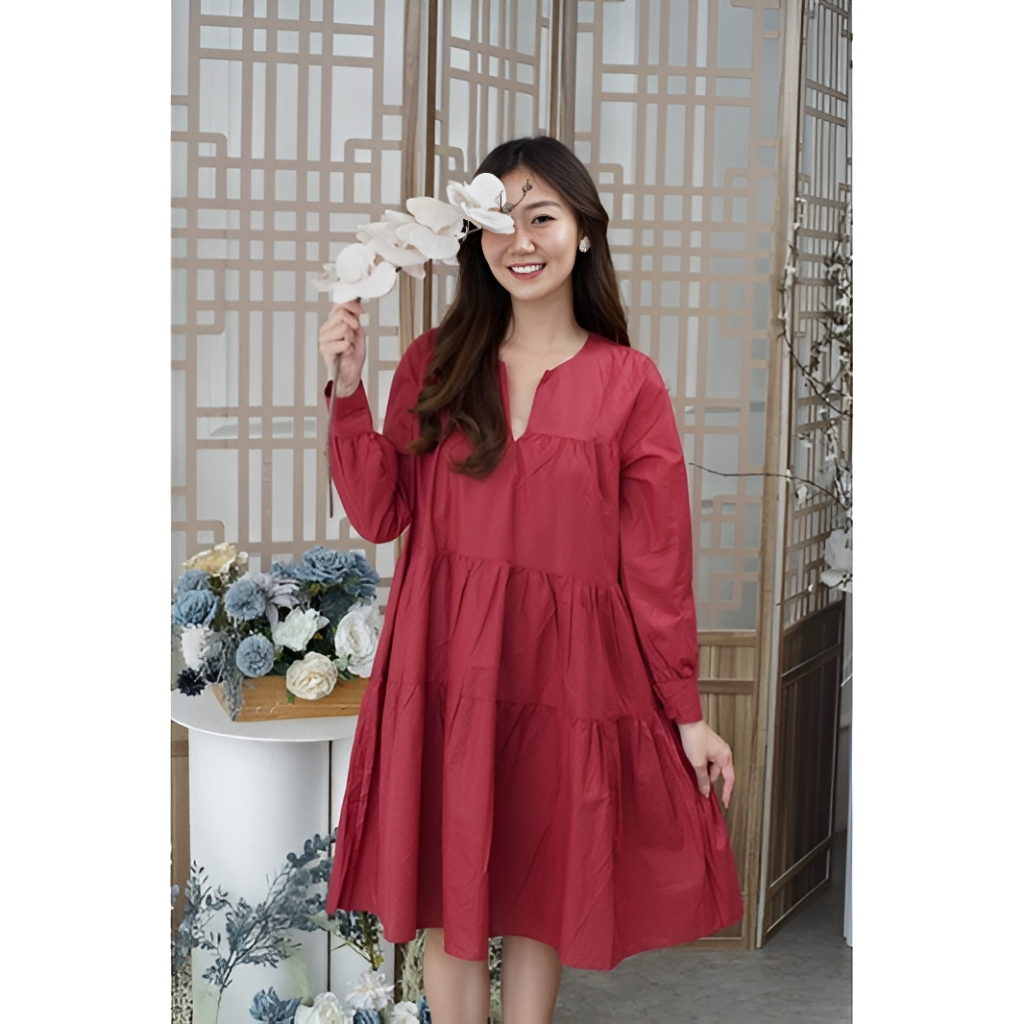 Jual [COTTON BELLS] LETIZIA DRESS | GAUN WANITA PREMIUM | KATUN FASHION ...