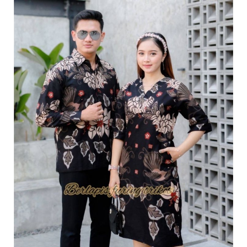 Jual DRESS BATIK PREMIUM LAPIS TRIKOT / COUPLE BATIK | Shopee Indonesia