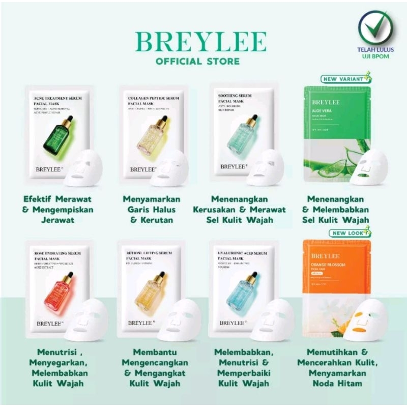 Jual BREYLEE Sheet Mask Rose Hydrating | Retinol Lifting | Collagen ...