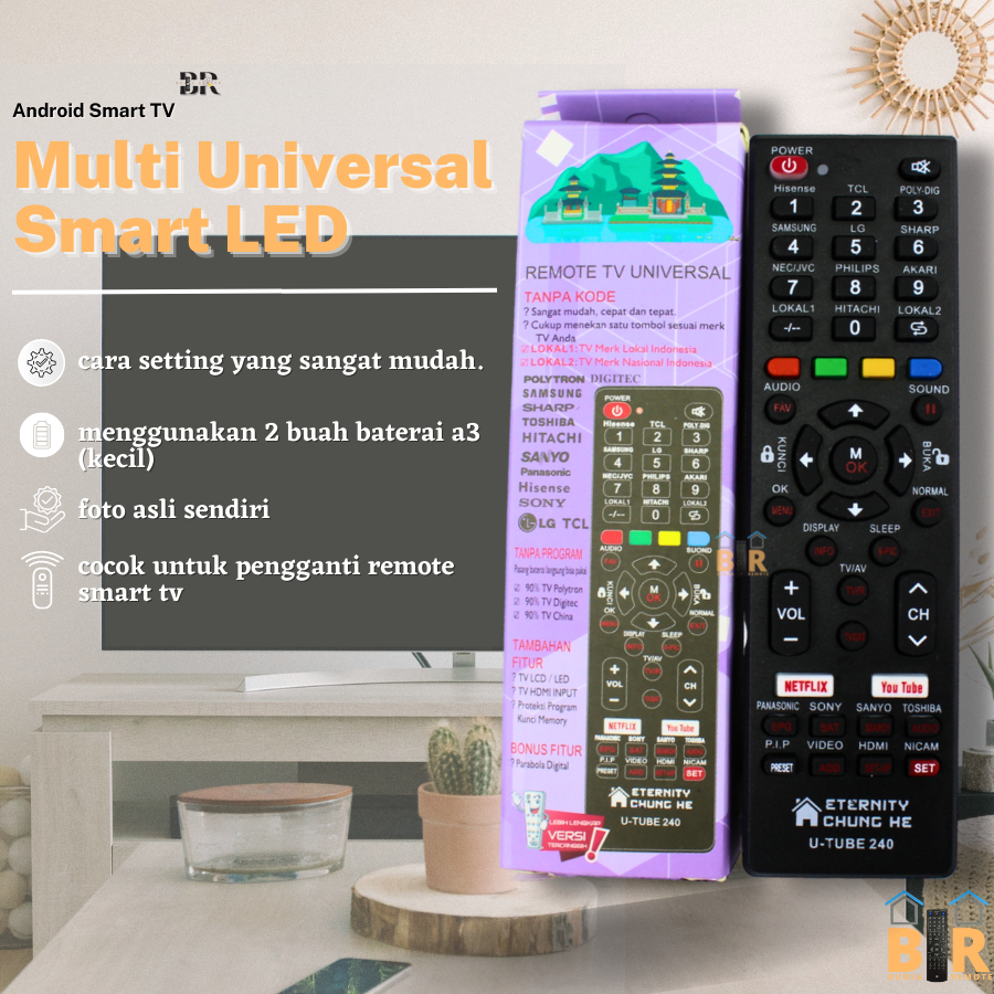 Jual Remote TV Universal LCD LED SMART Android youtube netflix Receiver ...