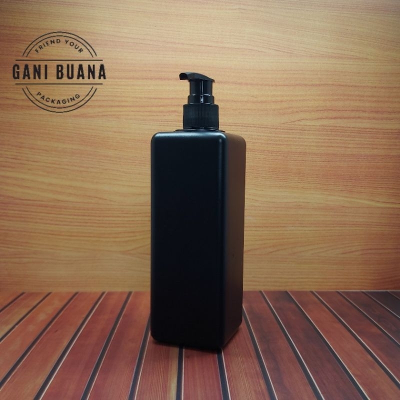 Jual BOTOL PUMP 500ML HDPE KOTAK FULL HITAM N24 | Shopee Indonesia