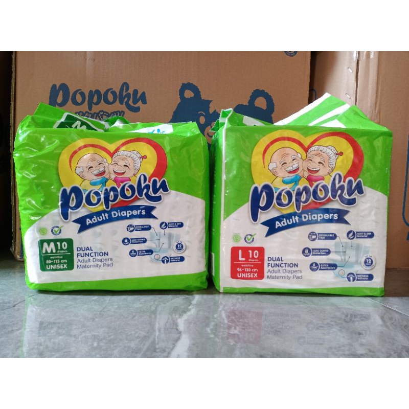 Jual Popoku Adult Diapers Perekat M10 L10 (Popok Dewasa) | Shopee Indonesia