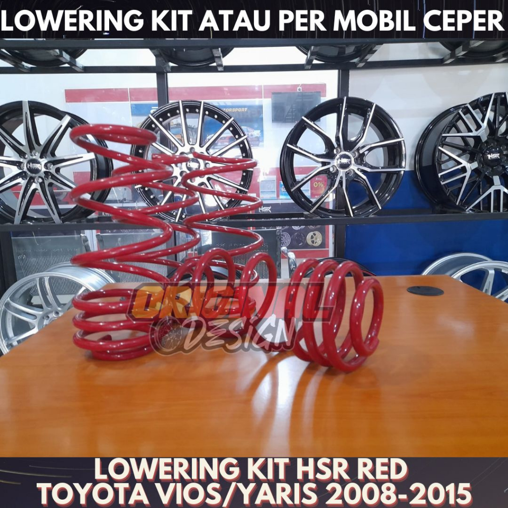 Jual PER KEONG YARIS SEMI CEPER / LOWERING KIT HSR RED YARIS MURAH ...