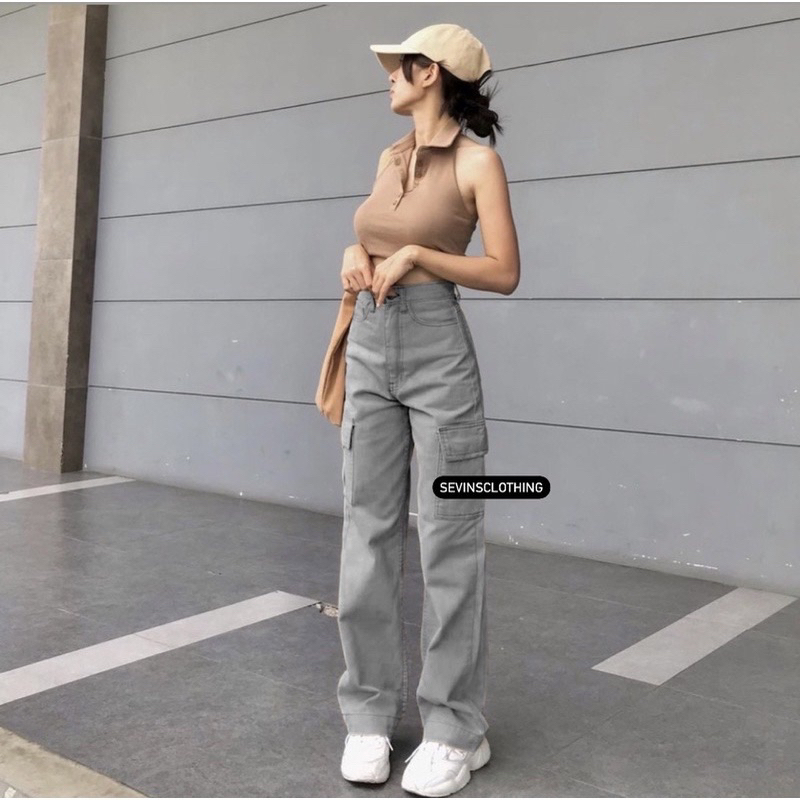 Jual CELANA CARGO JEANS KANTONG KIMPUL PREMIUM | Shopee Indonesia