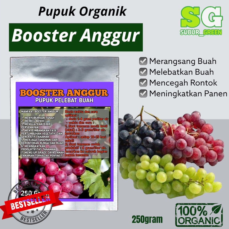 Jual pupuk booster anggur | pupuk organik perangsang pelebat buah sayur pupuk nutrisi asam humat ...