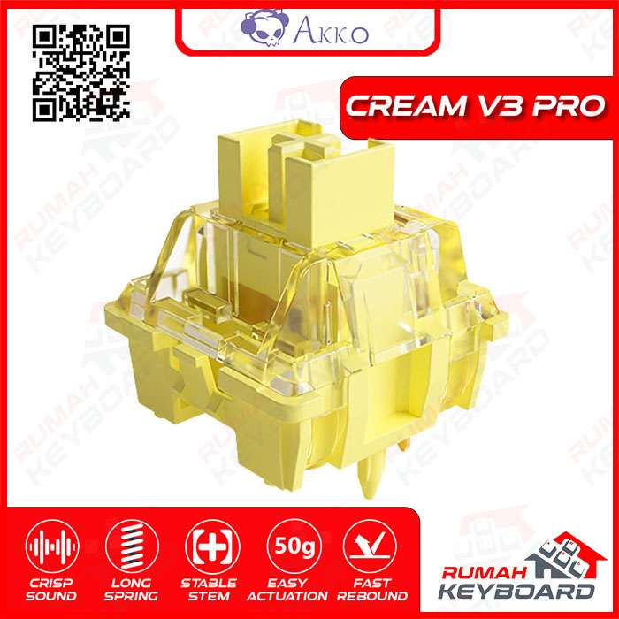 Jual SWITCH - AKKO CREAM YELLOW V3 - 5 PIN - 50g - PCB MOUNT - LINEAR ...