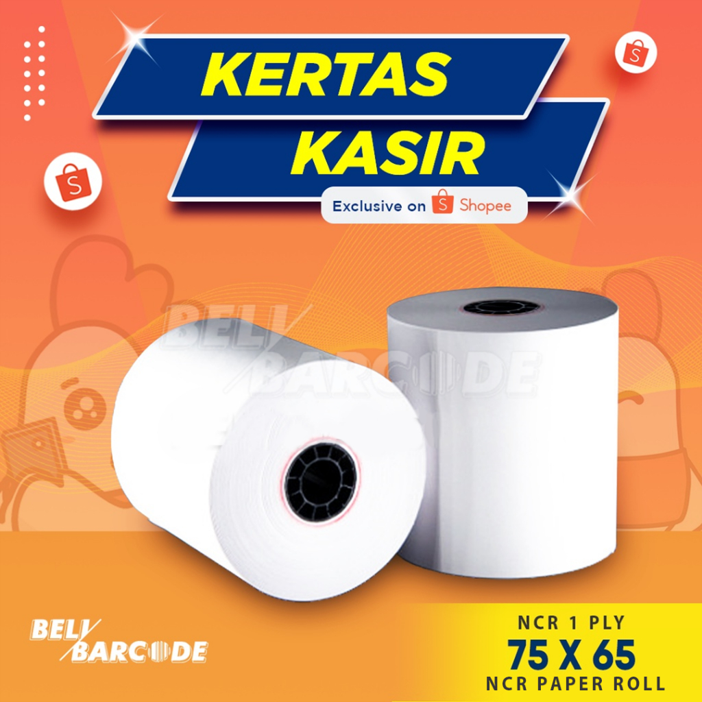 Jual Kertas Struk Kasir HVS NCR 75 x 65 mm 1PLY Paper Dot Matrix ...