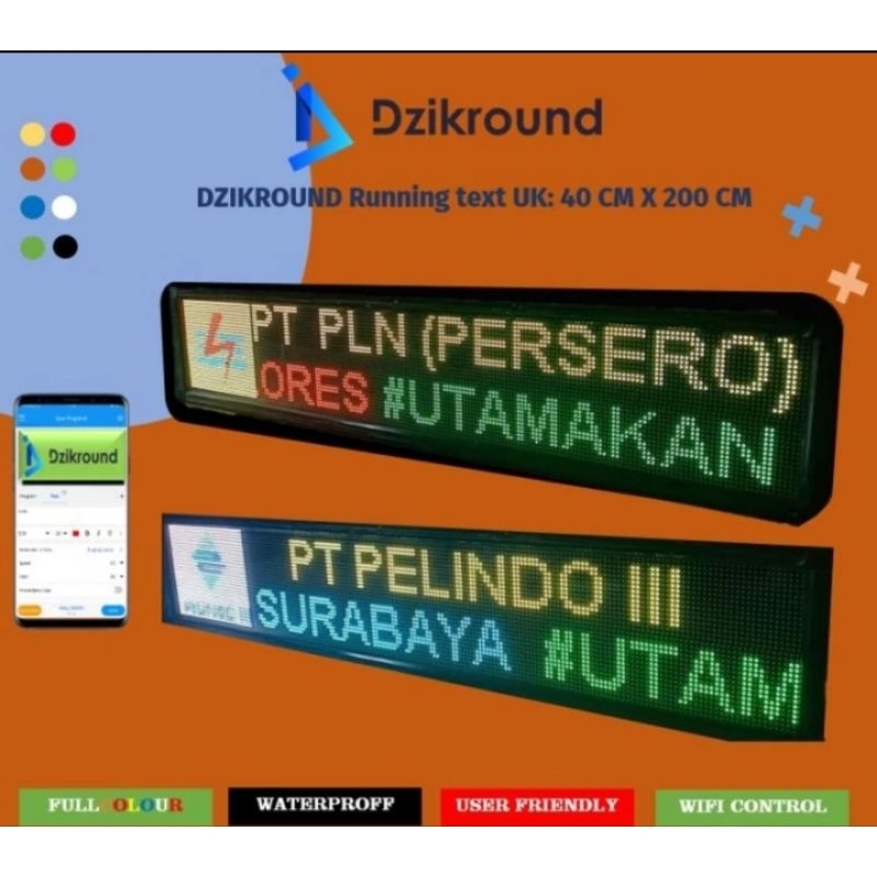 Jual Running text RGB 40x200 Fullcolur Outdoor Garansi grosir | Shopee ...