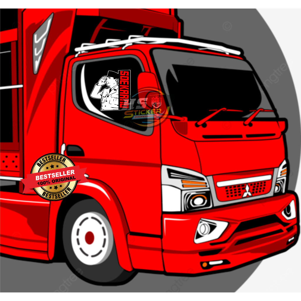 Jual Stiker CUTTING Kaca Samping STICKER SOEKARNO Truk Canter | Shopee ...