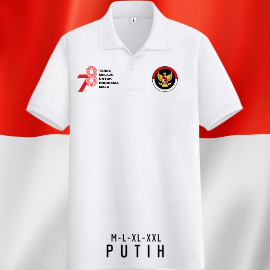 Jual Kaos Kerah Polo shirt Distro LOGO Kiri Garuda dan Kanan HUT 78 ...