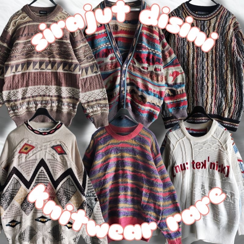 Jual SWEATER/CARDIGAN RAJUT MOTIF COOGI/ETNIK PATTERN KNIT UNISEX ...