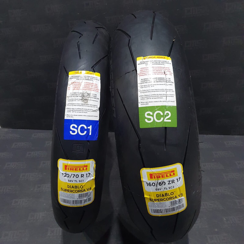 Jual Ban Luar Motor Pirelli 120 70 17 Diablo SuperCorsa V4 dan 160 60 ...