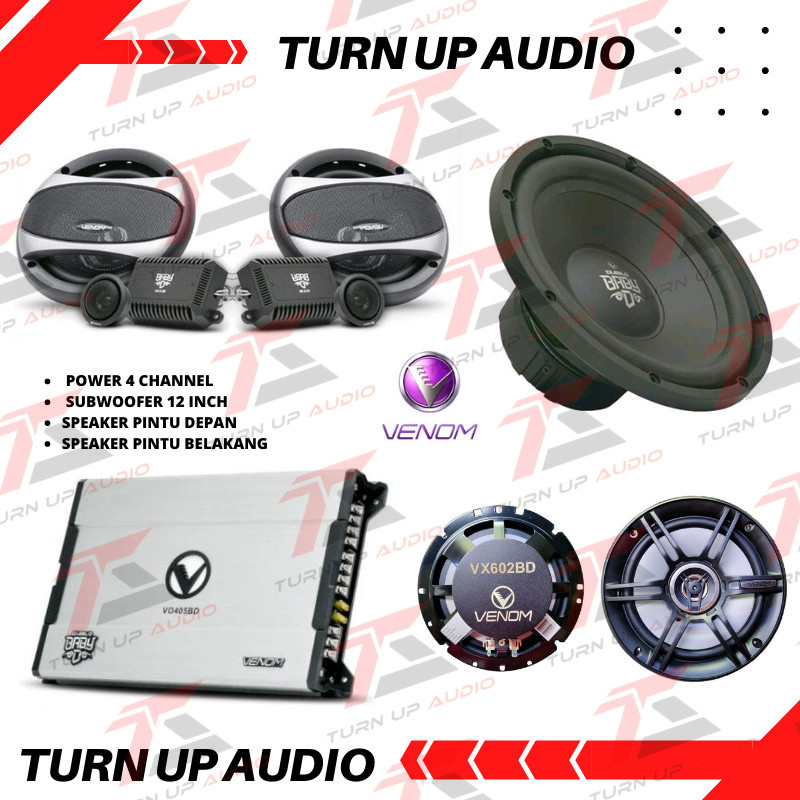 Jual Paket audio mobil Venom baby diablo vx6bd vx12bd vx602bd ORIGINAL NEW FULLSET speaker pintu ...