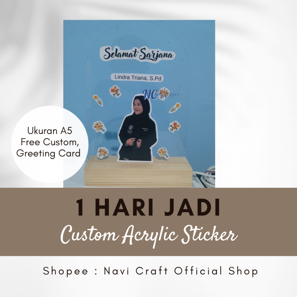 Jual [COD] Aklirik custom foto hadiah wisuda pernikahan, ulang tahun ...