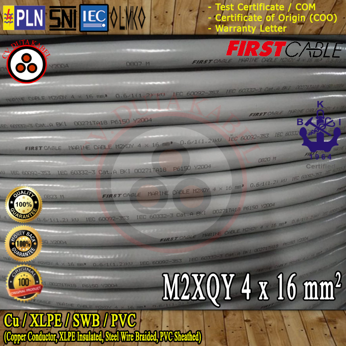 Jual Marine Cable - M2XQY 4x16 mm2 (Cu/XLPE/SWB/PVC) Grey / 4x16 mm2 mm ...