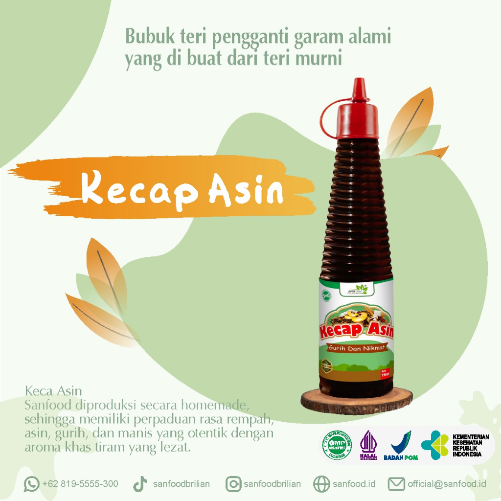 Jual Kecap Asin Sanfood Non MSG Non Pengawet 140ml Kecap Kedelai Hitam ...