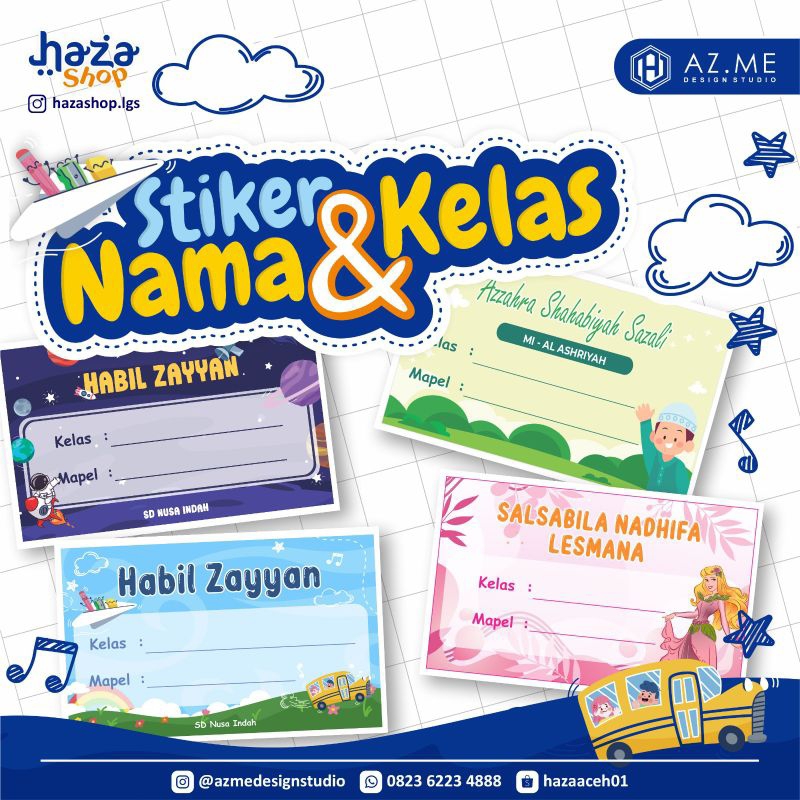 Jual STIKER NAMA ANAK/ STIKER MAPEL/ STIKER SEKOLAH/ STIKER BUKU ...