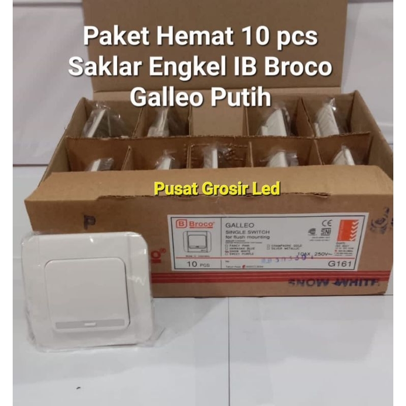 Jual Paket Hemat 1 Box isi 10 pcs Saklar Engkel IB BROCO GALLEO PUTIH ...