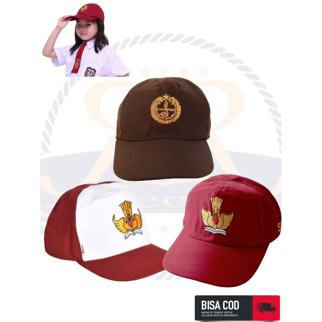 Jual Topi Sekolah SD Topi SD BISA PAKAI NAMA | Shopee Indonesia