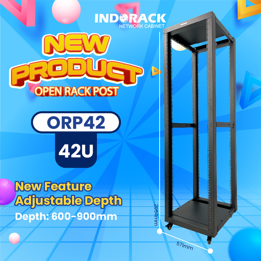 Jual INDORACK ORP42 - Open Rack Post 42U Adjustable Depth 600 - 900mm ...