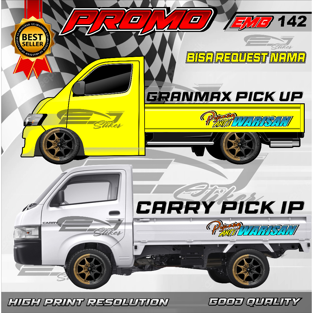 Jual STIKER DECAL BODY SAMPING MOBIL PICK UP GRANMAX-STIKER MOTIF KECE ...