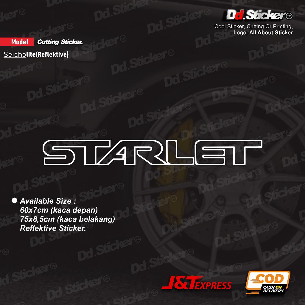 Jual Sticker STARLET Logo Tulisan Kaca Mobil | Cutting Sticker | Shopee ...