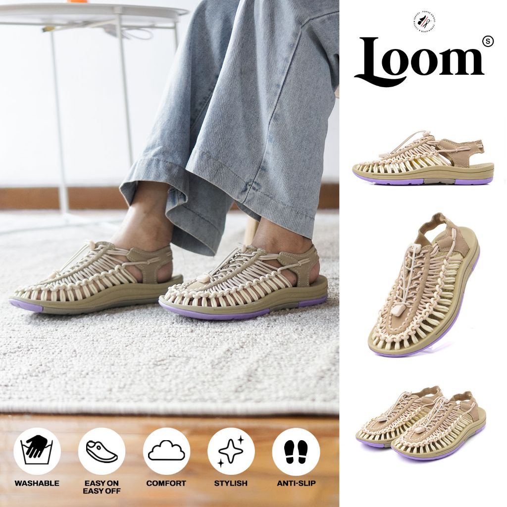 Jual Sandal Wanita Portee Loom Sandal Khaki Purple | Shopee Indonesia