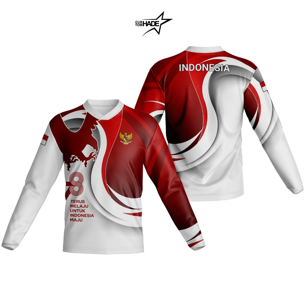 Jual Baju Kemerdekaan Indonesia 78 Lengan Panjang 2023 Kaos Hut Ri Sepeda Indonesia Pria Wanita ...