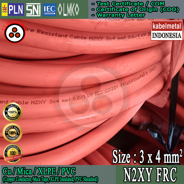 Jual Kabel N2XY FRC 3x4 mm2 KABEL METAL /3x4 mm/3 x 4 mm2/3 x 4 mm/3x4mm2/3x4mm/3 x 4/3x4 ...