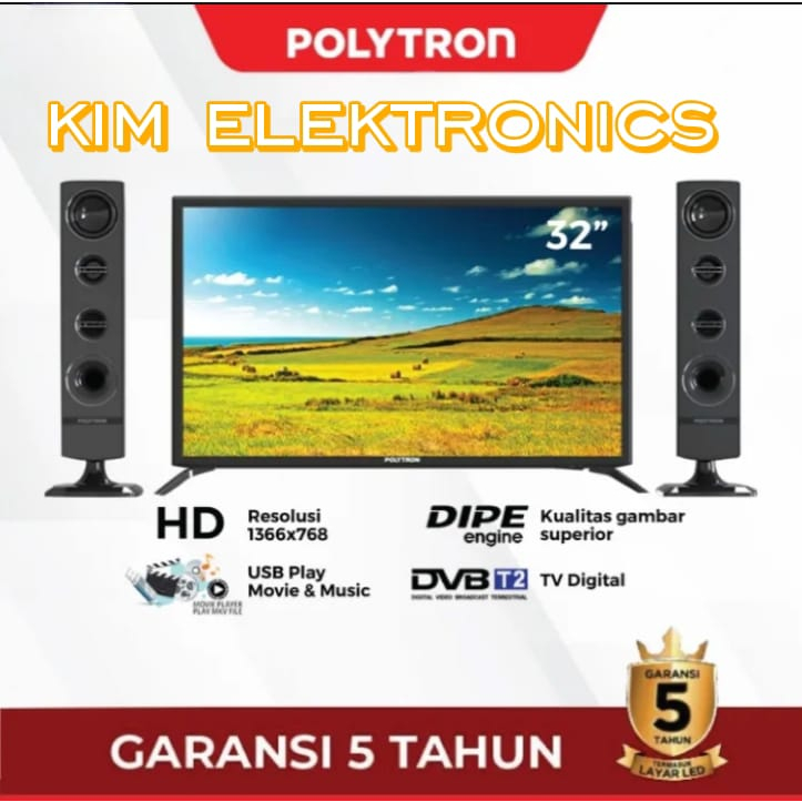 Jual POLYTRON LED TV 24 inch PLD 24TV1855 DIGITAL + TOWER SPEAKER ...