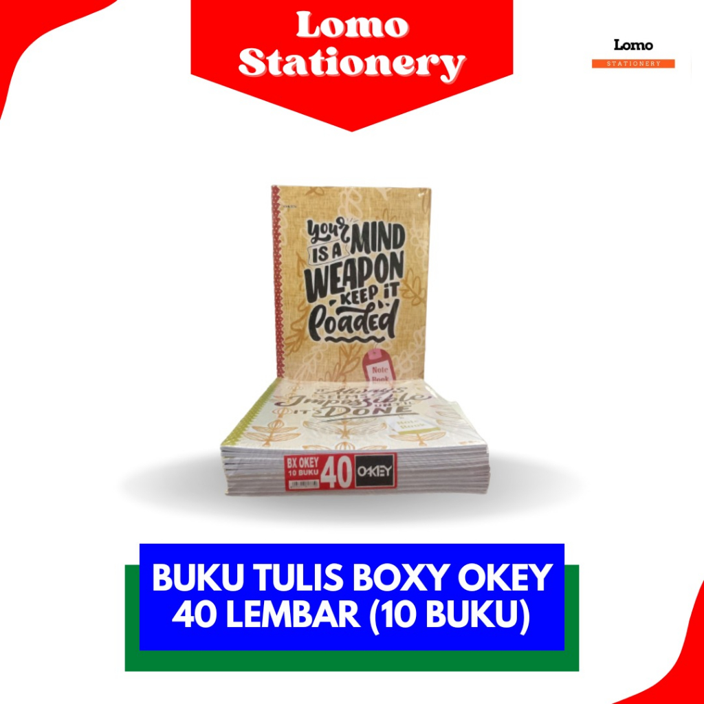 Jual Buku Tulis Boxy Okey 38 lembar (10 buku) | Shopee Indonesia