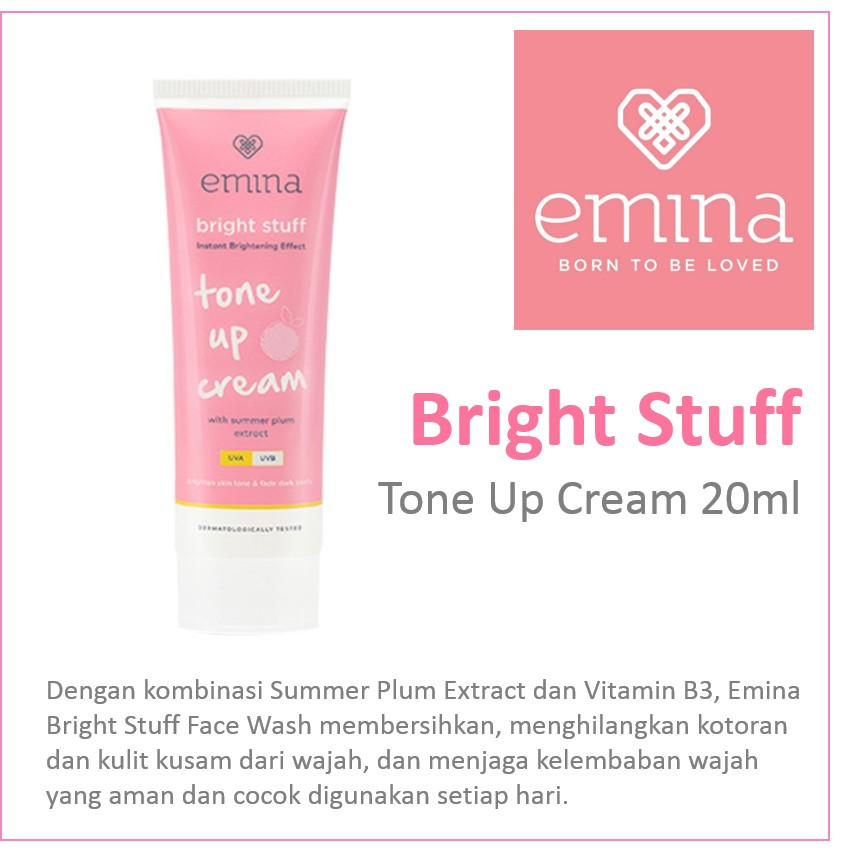 Jual Emina Bright Stuff Tone Up Face Cream 20ml | Shopee Indonesia