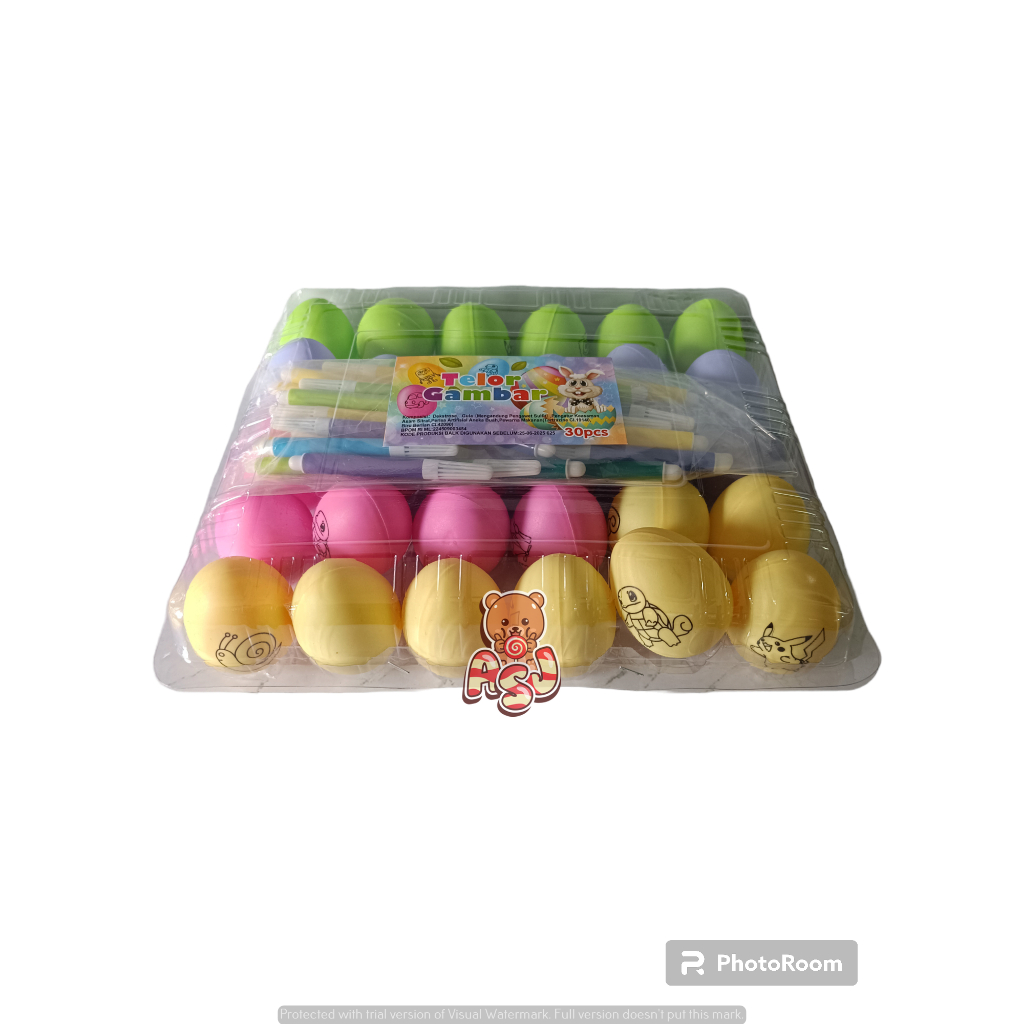 Jual AAA PERMEN GAMBAR TELOR MEWARNAI ISI 30 | Shopee Indonesia