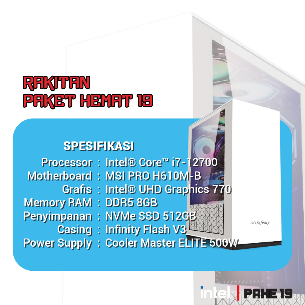 Jual Komputer Rakitan Paket Hemat 19 Intel Core i7-12700 8GB RAM 512GB ...