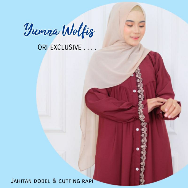 Jual abaya wolfis renda | abaya yumna wolfis / yumna wolfis renda ...