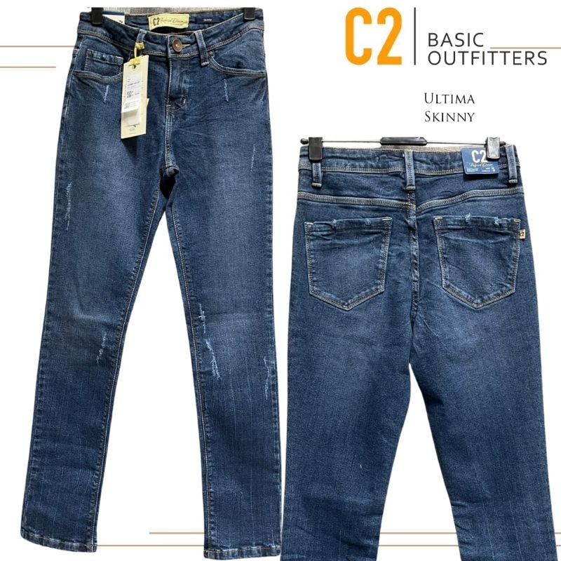 Jual C2 OUTFITTERS ULTIMA Blue Jeans Skinny ORI | Shopee Indonesia