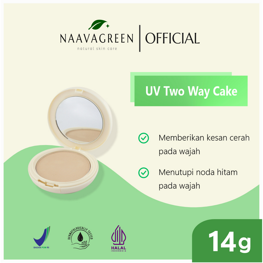 Jual NAAVAGREEN UV Two Way Cake - Menutupi noda hitam pada wajah dan memberikan kesan cerah pada ...