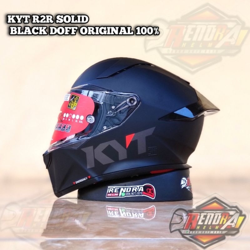 Jual HELM KYT R2R CLASSIC SOLID BLACK DOFF ORIGINAL 100% | Shopee Indonesia