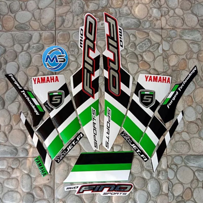 Jual Stiker Striping Motor Fino 2014 HIJAU Sticker Lis Body Standar ...