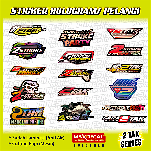 Jual Terbaru!! Stiker Viral Hologram Terlaris 2 Tak 2 Stroke Series ...