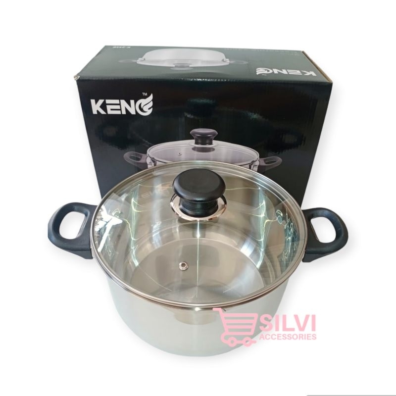 Jual Panci Sup Kuah Stainless merek KENO 20cm 22cm 24cm Panci Casserole ...