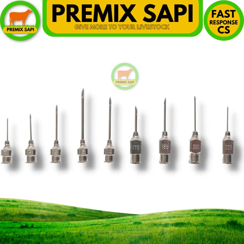 Jual JARUM HEWAN STAINLESS 1 Pcs Ukuran Lengkap - Needle - Jarum Suntik Hewan Sapi, Kambing ...