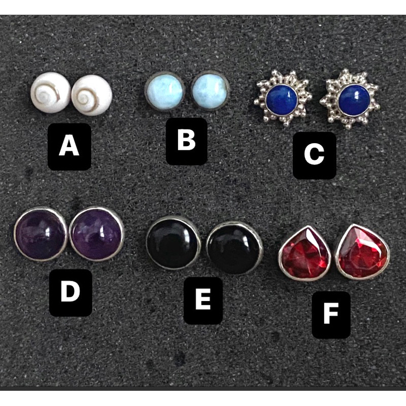 Jual Anting Perak Tusuk Mix Gemstones Group 2 Stud Earrings (925 Silver ...